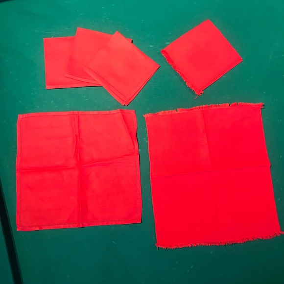 Kitchen | Six Piece Red Table Napkins With Weave And Fringe Designs ...